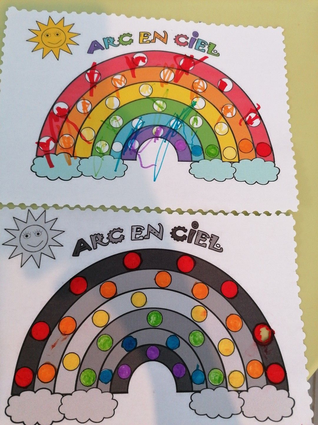 Coloriage de l'arc en ciel